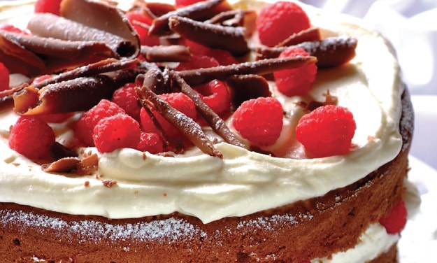 Raspberry and Cream Chocolate Cake Recipe | Bake with Stork